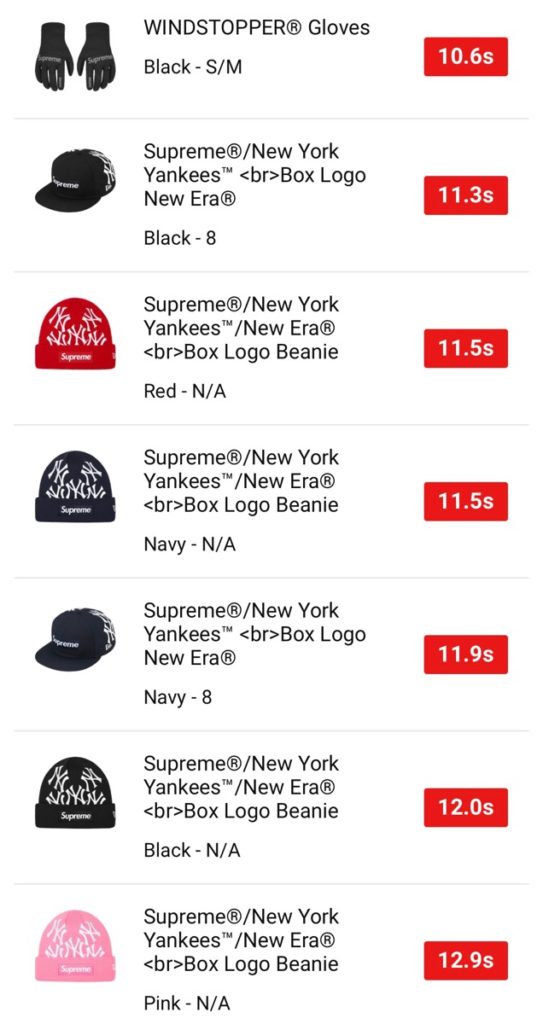 Supreme 2021FW WEEK19 US アメリカでの完売タイムランキングが公開 | UP TO DATE